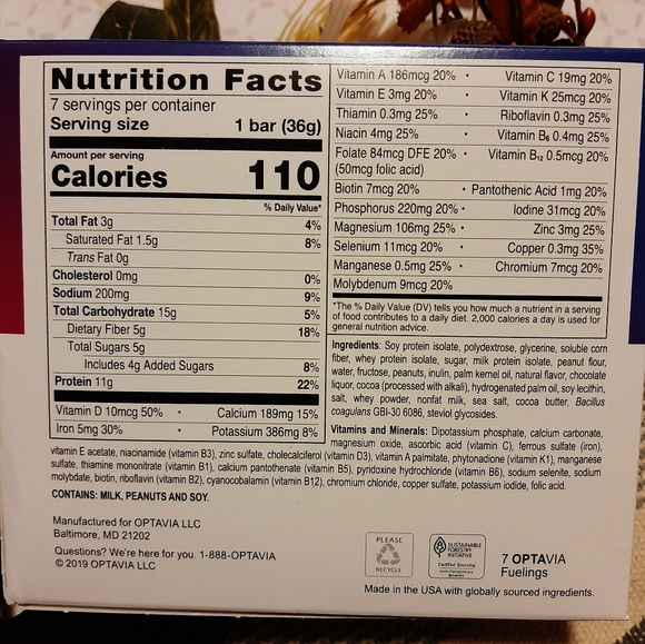 Optavia | Kitchen | Optavia Silky Peanut Butter And Chocolate Chip Bar ...